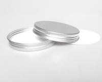 China 89mm*14mm Threaded Aluminum Lid PET Plastic Tea Caddy Candle Jar Universal Sealing Metal Lid for sale