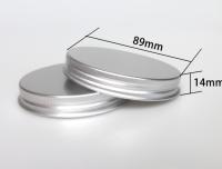 China 89mm*14mm Threaded Aluminum Lid PET Plastic Tea Caddy Candle Jar Universal Sealing Metal Lid for sale