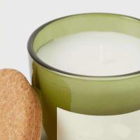China 8oz Wholesale Unique Round Bottom Shape Matte Milky Luxury Glass Candle Jars With Cork Lids for sale
