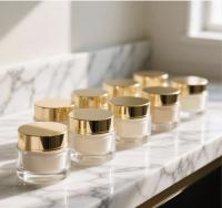 China Ecofriendly Glass Cosmetic Jars Featuring Durable Glass Body Material in Multiple Capacities Ideal for Skincare Creams Lotions and Beauty Product for sale