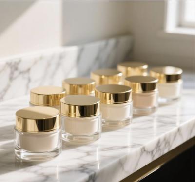 China Ecofriendly Glass Cosmetic Jars Featuring Durable Glass Body Material in Multiple Capacities Ideal for Skincare Creams Lotions and Beauty Product for sale