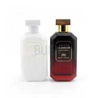 China 100ml Empty Perfume Bottles Red Black Gradient Spray Color With Crimp Neck for sale