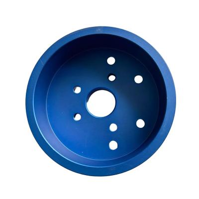 China Precision CNC Turning Aluminum Sensor Mount Bracket with Blue Oxidation Surface Finish and ±0.002~0.005mm Tolerance for sale