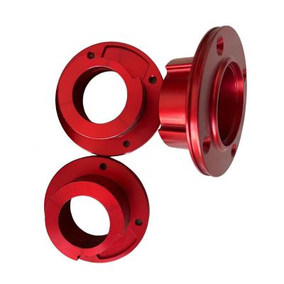 China Precision CNC Turning Parts for Aluminum Hydraulic Fittings with ±0.002~0.005mm Tolerance and Red Oxidation Surface Finish ISO9001 Certified for sale