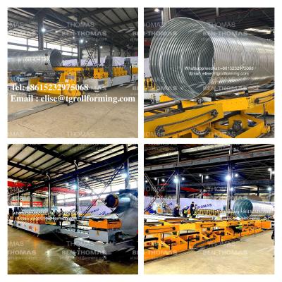 China CSP corrugated spiral metal pipe machine, Corrugated steel pipe mill , Metal corrugated pipe production line for sale