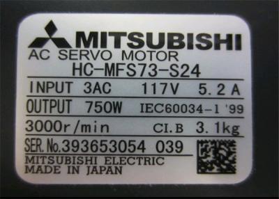 China IP65 3 Phase Industrial Servo Motor 0.5kw 3000r / Min Rated Speed HC-MFS43-S24 for sale