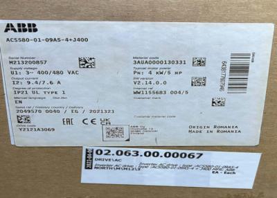 China ACS580-01-09A5-4 + J400 ABB Variable Frequency Inverter -10°C To 50°C 50hZ/60hZ for sale