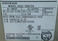 China 1 Phase 8.8A Industrial Servo Drives , Yaskawa Servopack SGDS-08A72A 750W Input for sale
