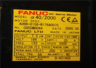 China Industrial Servo Motor FANUC 7.3kW 40Nm  ALPHA 40/2000  A06B-0158-B176 for sale