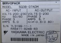 China Industrial ServoPack Yaskawa   200-230V   0.6KW servo drive Input 5.0AMPS SGDB-07ADM for sale