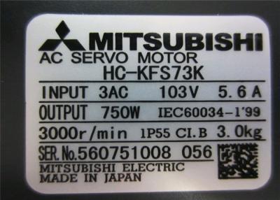 China low inertia, low power 0.75kw 3000r/min HC-KFS73K Mitsubishi Industrial Servo Motor for sale