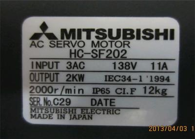 China HC-SF202 2KW Mitsubishi Industrial Servo Motor  HC SERIES 200-230VAC 3-Phase for sale