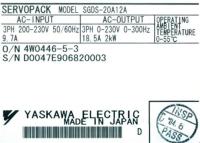 China Industrial Servo Drives YASKAWA AC SERVO DRIVER  2KW 50/60hz   SGDS-20A12A NEW IN BOX for sale