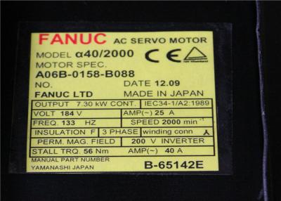 China A06B-0158-B088 GE FANUC AC Servo Motor 184V Robot Spare Part Sewing Machine for sale