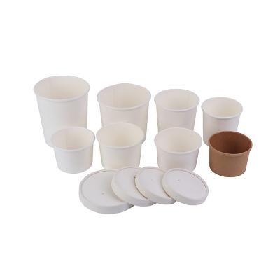 China Food Grade Manufacturer Disposable Paper Soup Cup 8-32oz With Paper Lids for sale