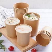 China Disposable Thickened Porridge Kraft Paper Soup Bowl Takeaway Packing for sale