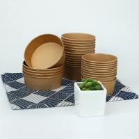 China Disposable Kraft Paper Bowls Takeaway Packaging Meal Bowl Customized LOGO for sale