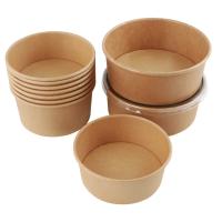 China Disposable Kraft Paper Bowls Takeaway Packaging Meal Bowl Customized LOGO for sale