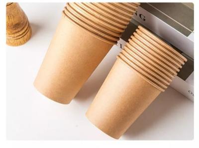 China 12oz Kraft Hot Coffee Paper Cup 350ml Matcha Insulated Boba Cup Single Wall for sale