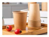 China 12oz Kraft Hot Coffee Paper Cup 350ml Matcha Insulated Boba Cup Single Wall for sale