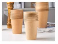 China 12oz Kraft Hot Coffee Paper Cup 350ml Matcha Insulated Boba Cup Single Wall for sale