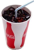 China 315ml Coke Disposable Paper Cups Orange Juice Pepsi Type Single Wall for sale