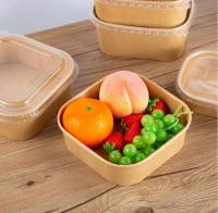 China Square Take Away Food Packaging Paper Bowl Disposable Eco Friendly 750ml for sale