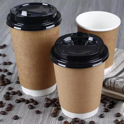 China Customized Take Away Hot Coffee Disposable Paper Cups Double Wall 380ml for sale