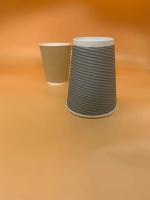 China Printed PLA Coated Biodegradable Liquid Drink Container Ripple Paper Cup for sale