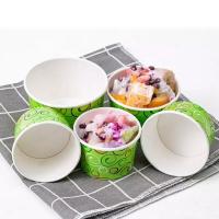 China Foil Stamping Disposable PLA 8oz Printed Takeaway Ice cream Paper Cups for sale