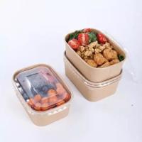 China Disposable OEM ODM Take Away Bowl Rectangle Microwavable For Salad Snack for sale