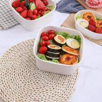 China 1000ml Food Grade White Color Biodegradable Square Paper Bowl For Soup Salad for sale