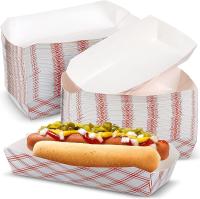 China Custom Logo Printing Takeaway Hotdog BBQ Paper Tray For Bread Baking Packaging for sale