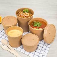 China Chinese Soup Bowl With Lid Big Volume Disposable Hot Soup Paper Bowls for sale