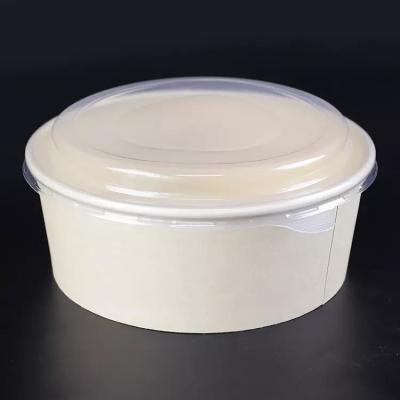 China 1000ml White Paper Bowls Disposable Serving Bowls Food Containers for sale