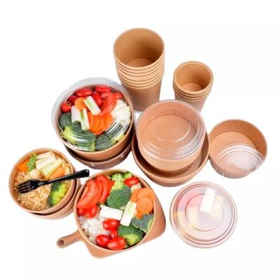 China Disposable Microwavable Paper Food Bowls Salad Containers 375-1000ml for sale