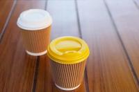 China Bio-Degradable Take Away 16oz Kraft Ripple Paper Coffee Cups For Hot Drinking for sale