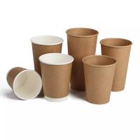 China Eco Friendly Double PE Coating Kraft Disposable Paper Coffee Cups for sale