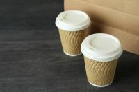 China Different Size Kraft Ripple Paper Coffee Cups Customized Logo For Hot Drinking for sale