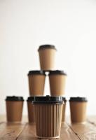 China Different Size Kraft Ripple Paper Coffee Cups Customized Logo For Hot Drinking for sale