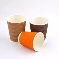 China PE Coated Grease Resistant 12oz Disposable Hot Tea Cups Triple Wall Insulated Paper Cups for sale