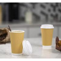 China Triple Wall Paper Cup And Coffee To Go Disposable High-quality Triple Layers Ripple Wall Paper Coffee Cup for sale