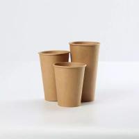 China Hot Cold Drink Single Wall PE Coating Take Away 8oz Biodegradable Kraft Paper Cups for sale