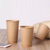 China Kraft 30oz Printed Disposable Double Wall Drinking Coffee Paper Cups for sale