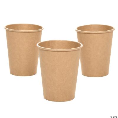China Coffee Milk Hot Drink Paper Cup Brown Leak Resistant Biodegradable Kraft Paper Cups for sale