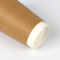 China Restaurant Take Away 500ml Disposable Paper Water Cups Kraft Brown Double Wall Insulated To Go Coffee Cups for sale