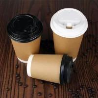 China Double Wall PE Printing 14Oz Hot Coffee Disposable Cup Coating Brown Cup for sale