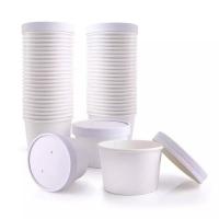 China Snack Food Take Away White Printed 32 Oz Disposable Soup Bowl for sale