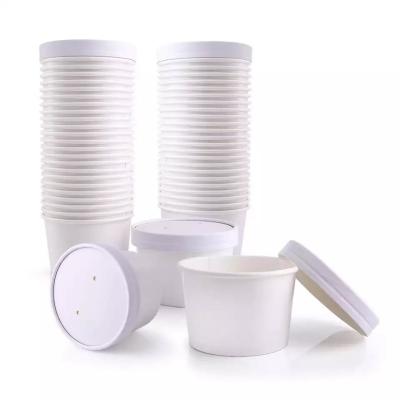 China Snack Food Take Away White Printed 32 Oz Disposable Soup Bowl for sale