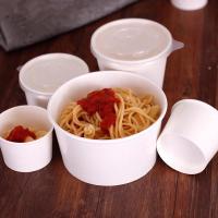 China Takeout Disposable White Food Grade Noodle Paper Bowl PE Lined Offset Printing 16oz White Disposable Bowls for sale